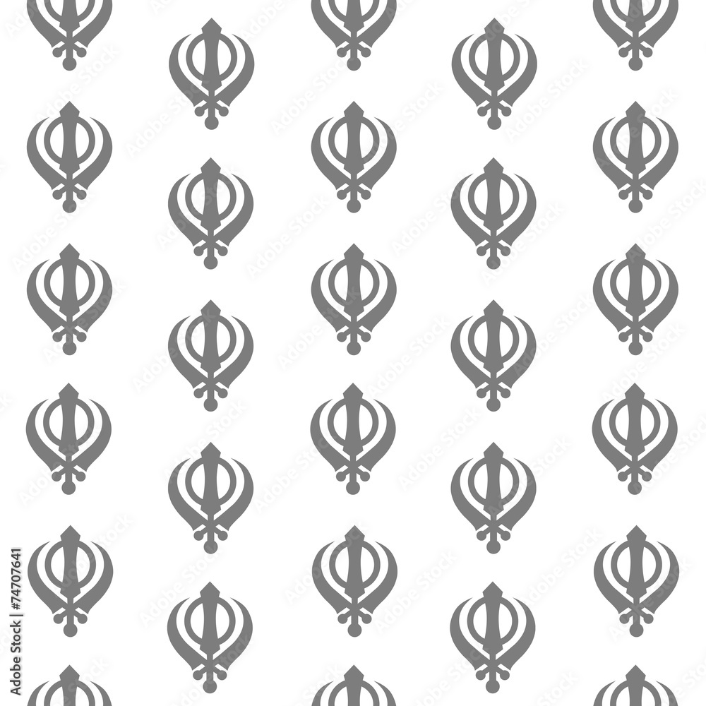 Sikh Symbol Seamless Pattern Grey Stock Illustration | Adobe Stock