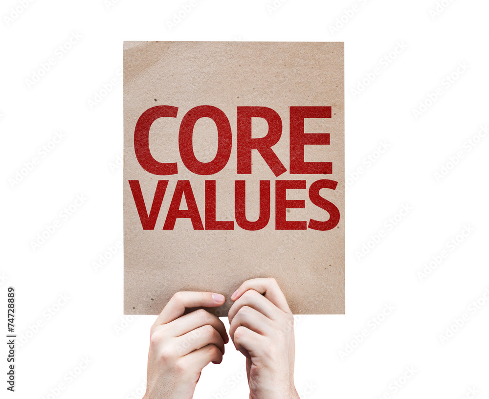 Core Values card isolated on white background Stock Photo | Adobe Stock