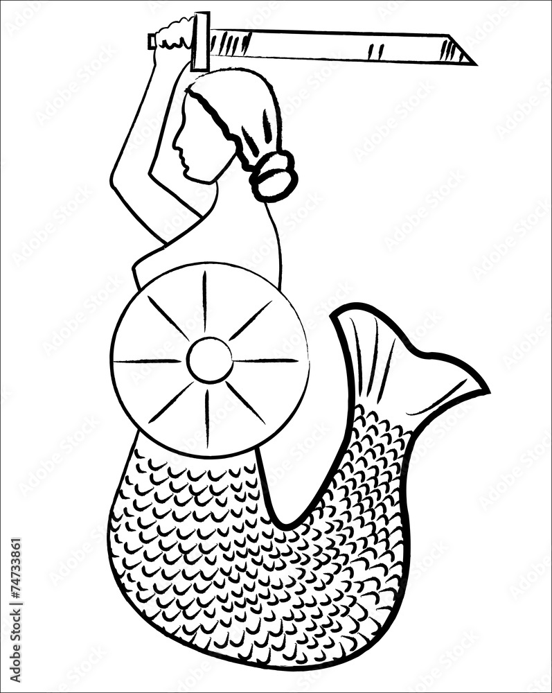 Grafika wektorowa Stock: warszawa, syrenka warszawska, polska | Adobe Stock