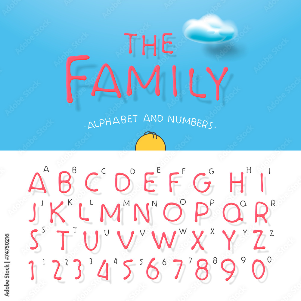 Cartoon alphabet and numbers Stock Vector | Adobe Stock