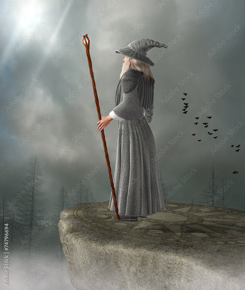 Old wizard Stock Illustration | Adobe Stock