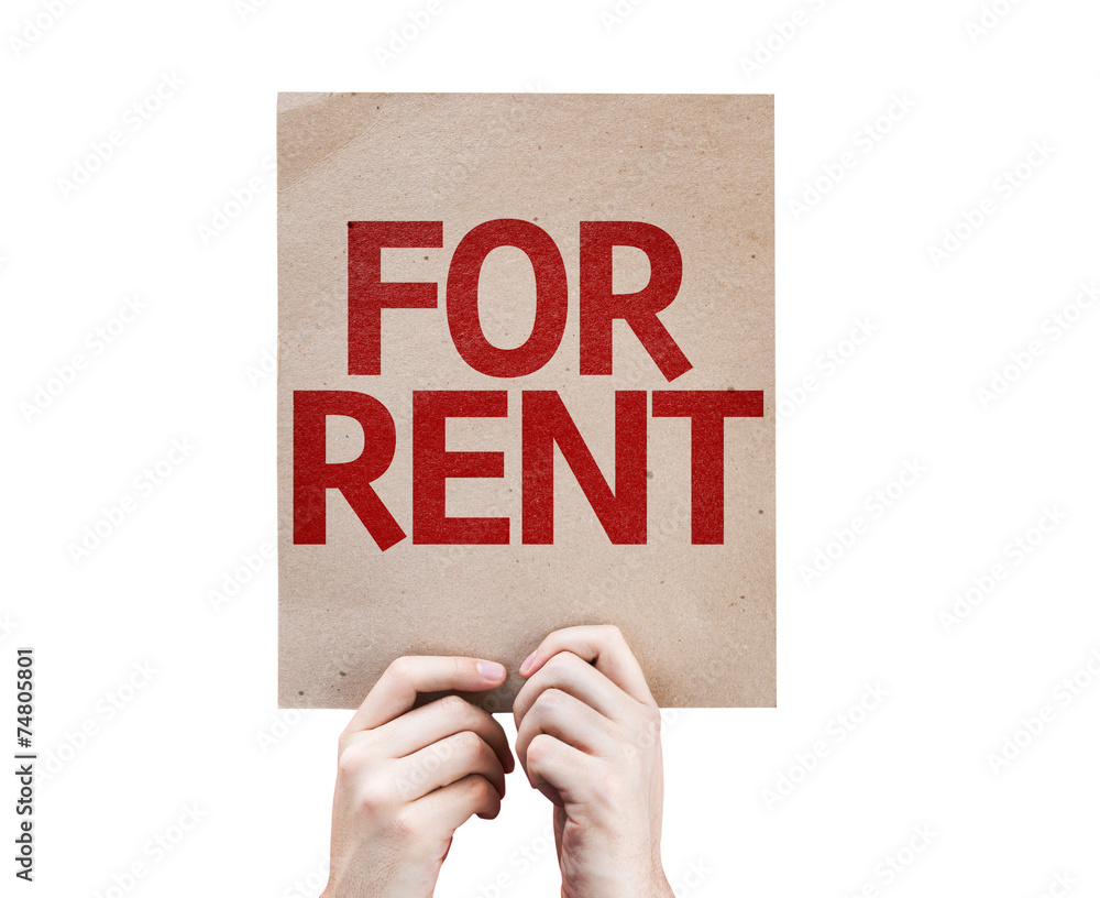 For Rent card isolated on white background Stock Photo | Adobe Stock