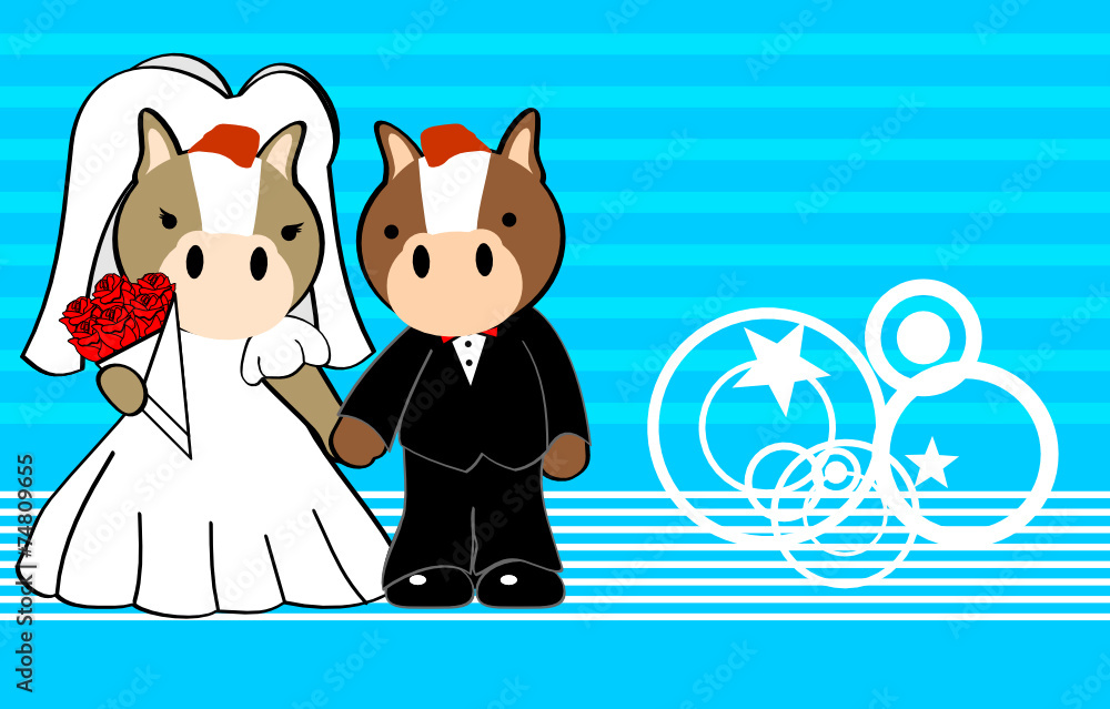horse married cartoon background Stock Vector | Adobe Stock