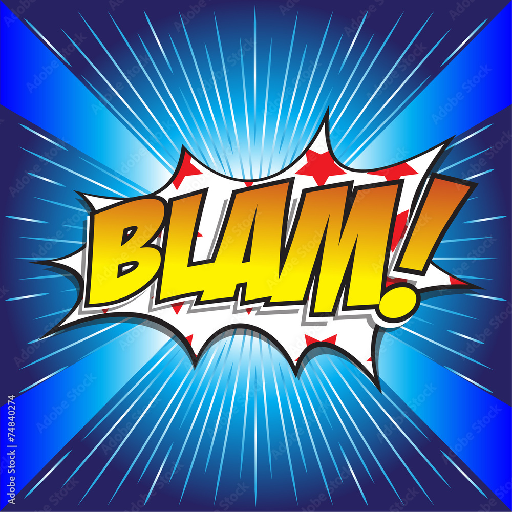 BLAM! comic wording design for comic background Stock Vector | Adobe Stock