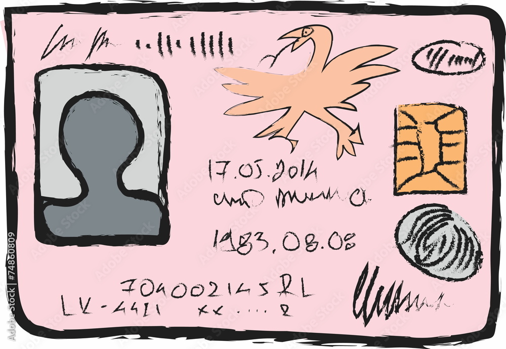 cartoon national identity card Stock Illustration | Adobe Stock