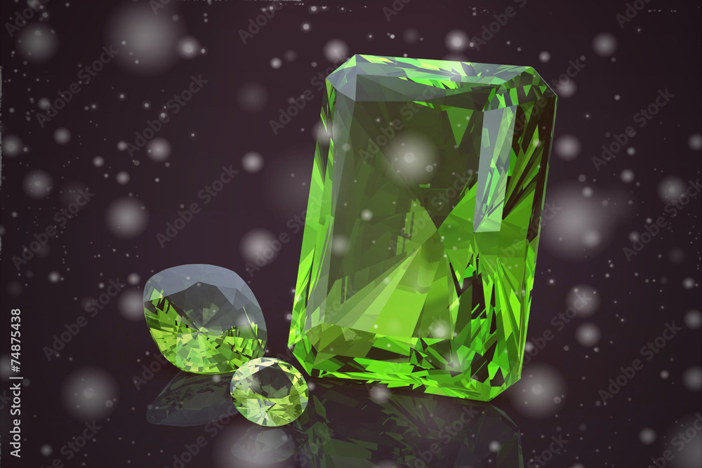 Peridot gem .on black background (high resolution 3D image) Stock ...