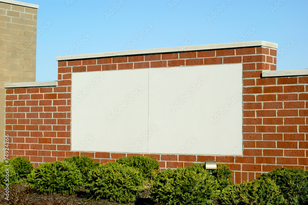 Blank Sign in Brick Stock Photo | Adobe Stock