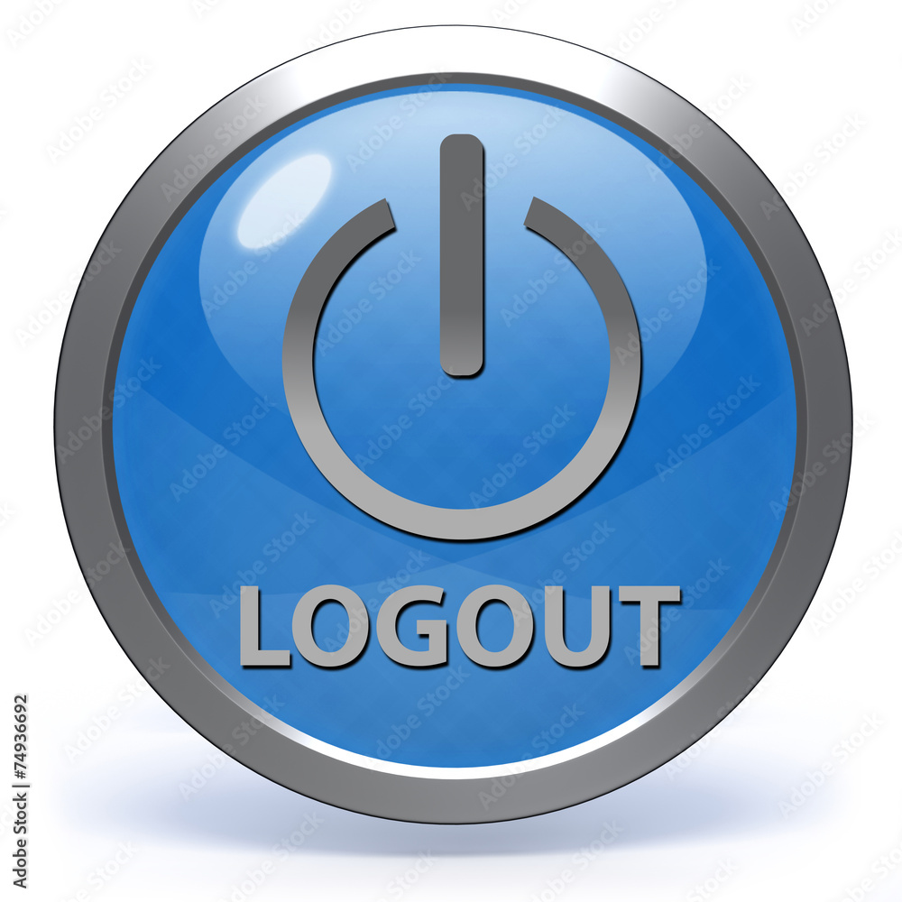 Logout circular icon on white background Stock Illustration | Adobe Stock