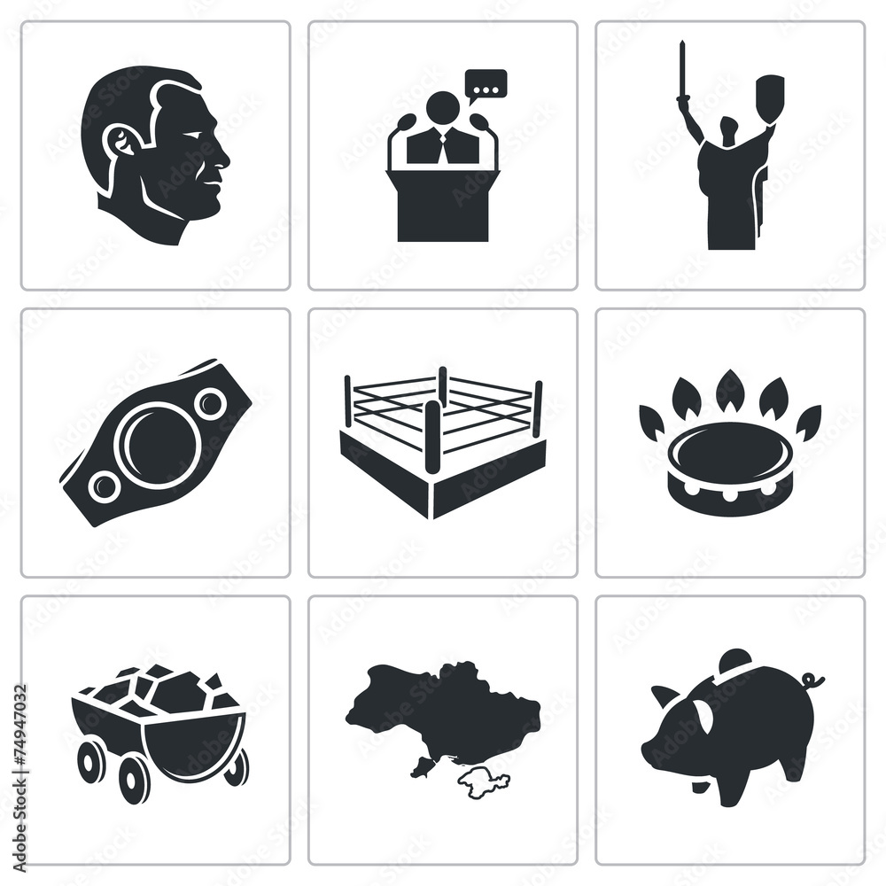 Ukraine Vector Icons Set Stock Vector | Adobe Stock
