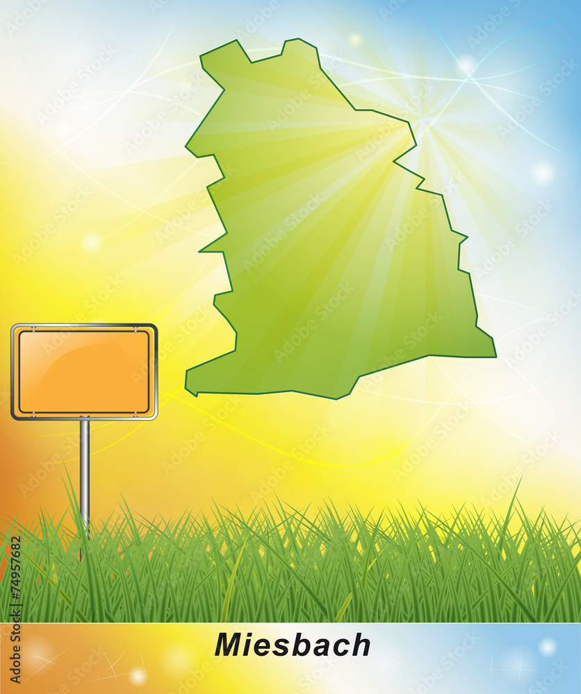 Karte von Miesbach Stock Illustration | Adobe Stock