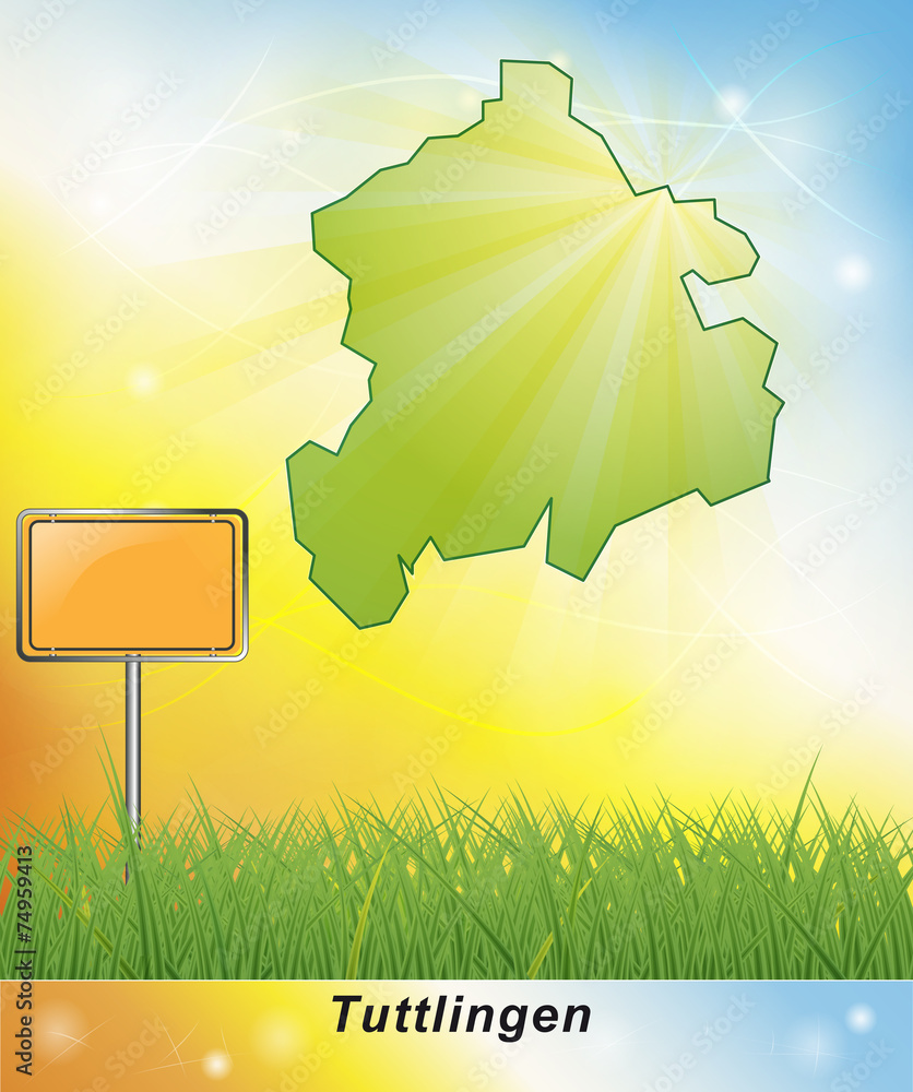 Karte von Tuttlingen Stock Illustration | Adobe Stock