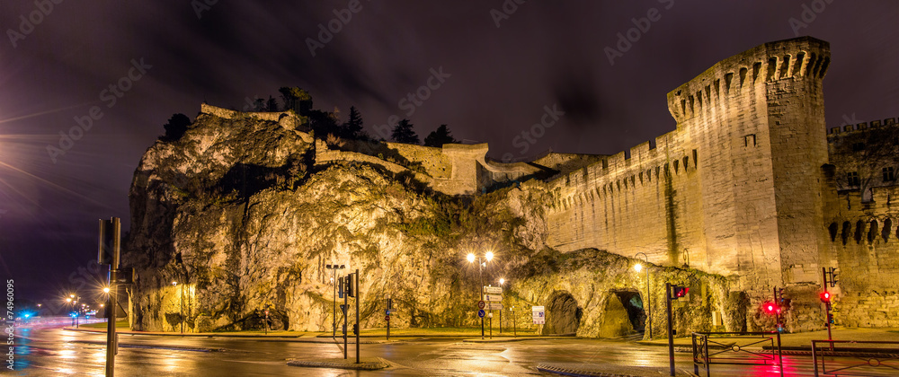 Defensive walls of Avignon, a UNESCO heritage site in France Stock ...