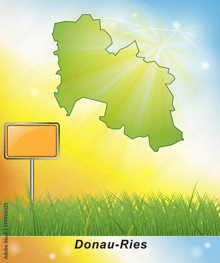 Karte von Donau-Ries Stock Illustration | Adobe Stock
