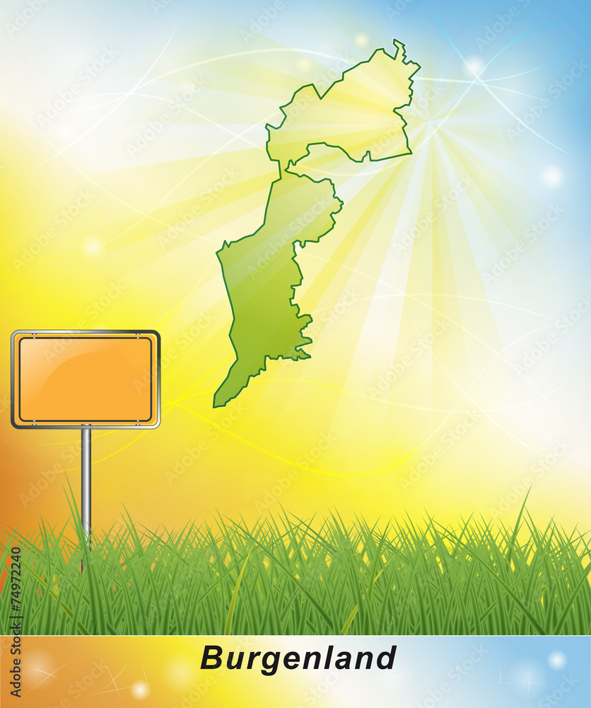 Karte vom Burgenland Stock Illustration | Adobe Stock