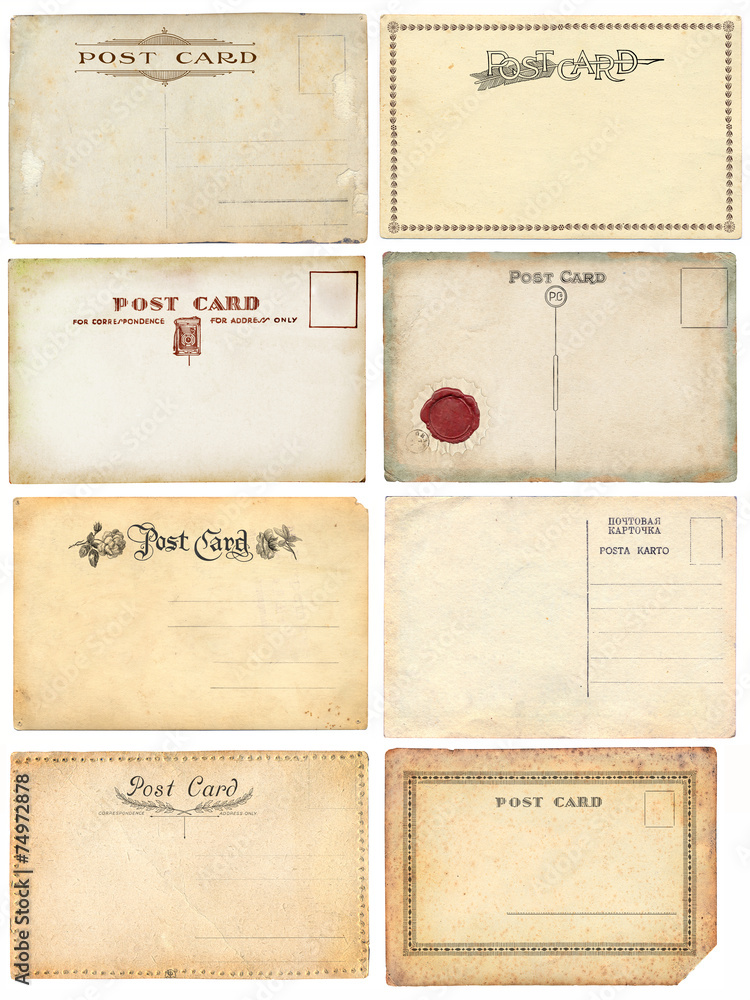Vintage postcards set Stock Illustration | Adobe Stock