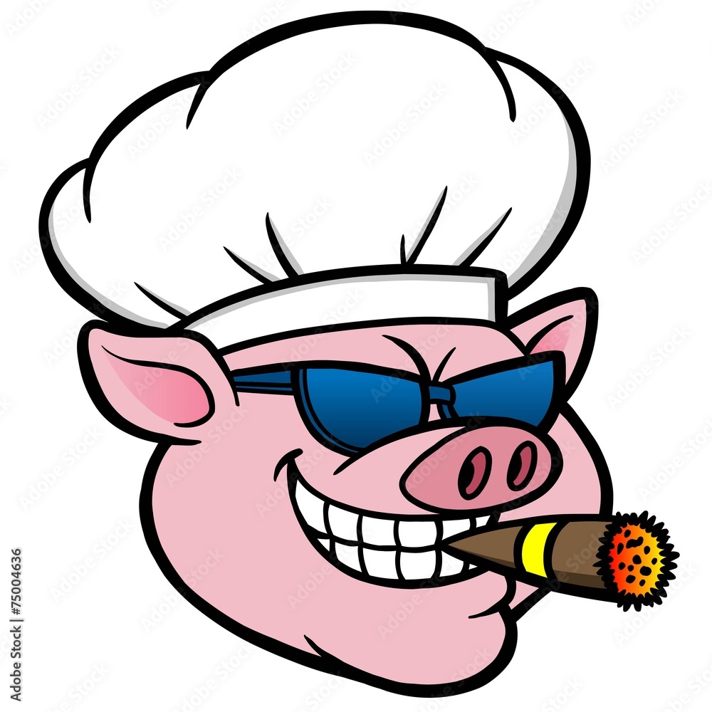 Smoking BBQ Pig Stock Vector | Adobe Stock