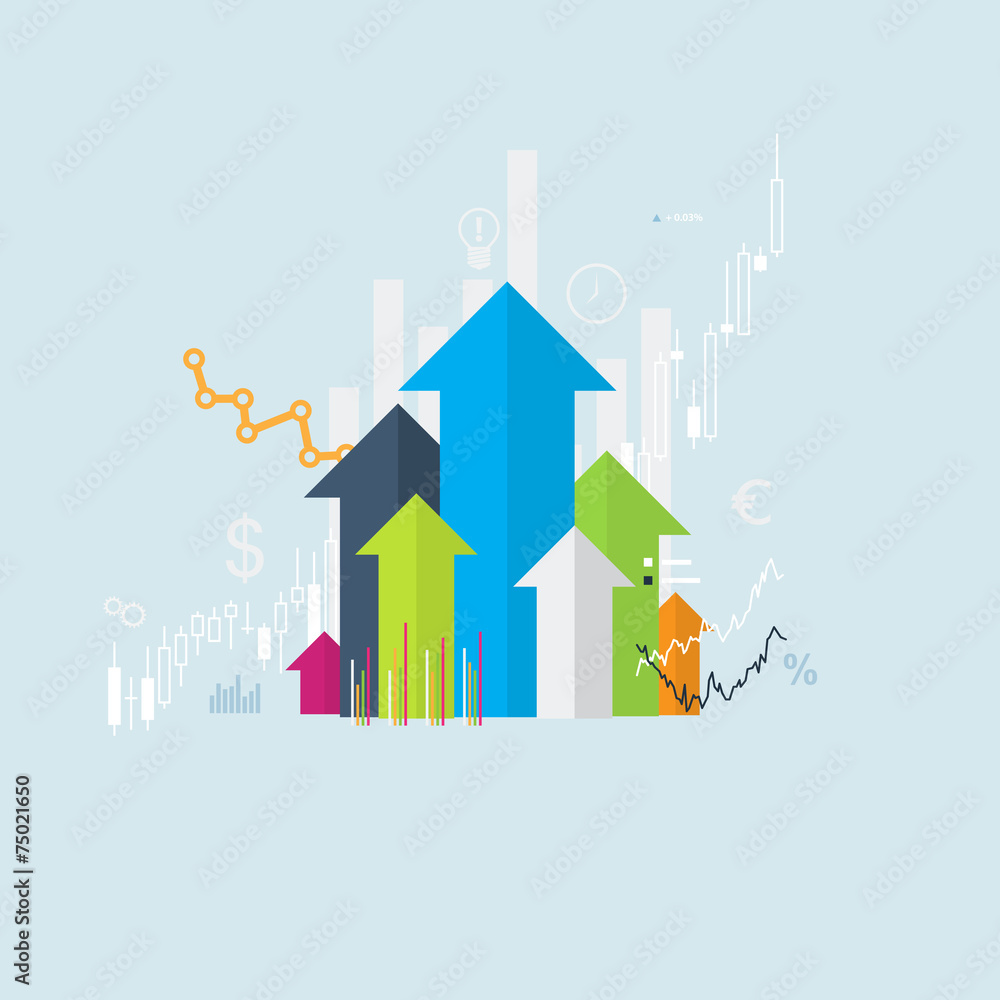 Vertical Arrows and Charts Stock Vector | Adobe Stock