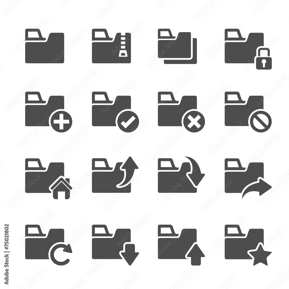 folder icon set 4, vector eps10 Stock Vector | Adobe Stock
