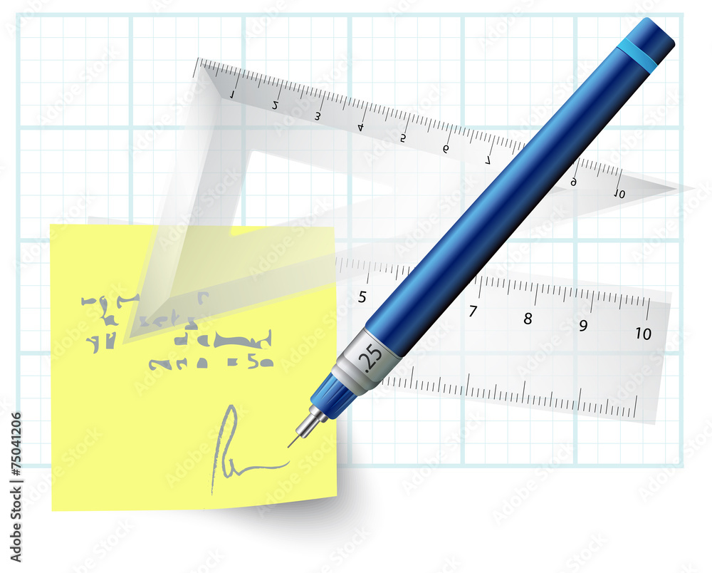 Technical Drawing Instruments - Illustration Stock Vector | Adobe Stock