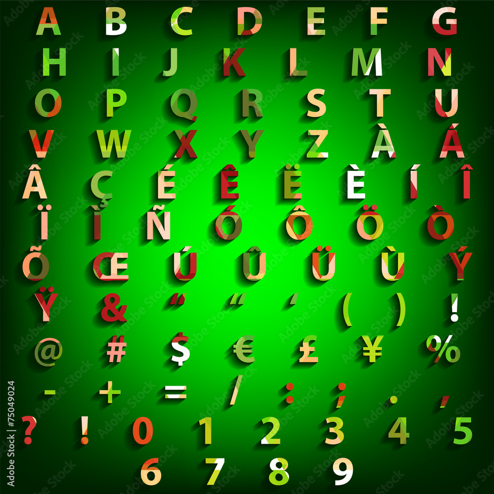 Complete Set Typography Triangle Vector Design Stock Vector | Adobe Stock