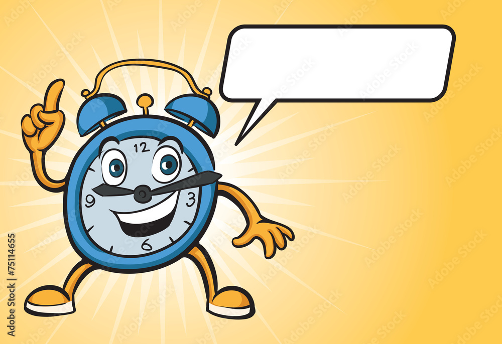 cartoon alarm clock character Stock Vector | Adobe Stock