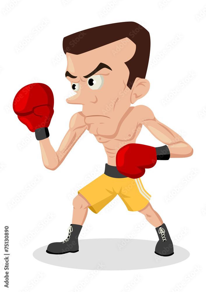 Cartoon illustration of a skinny boxer Stock Vector | Adobe Stock