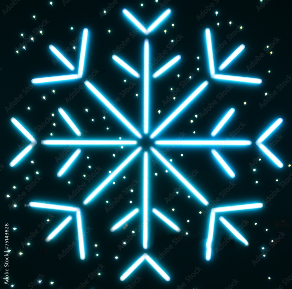 Neon snowflake Stock Photo | Adobe Stock