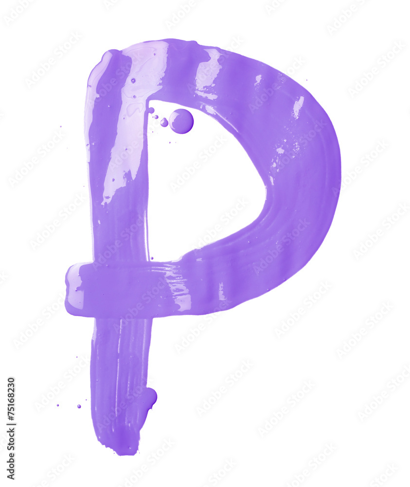 Letter made with the paint strokes Stock Photo | Adobe Stock