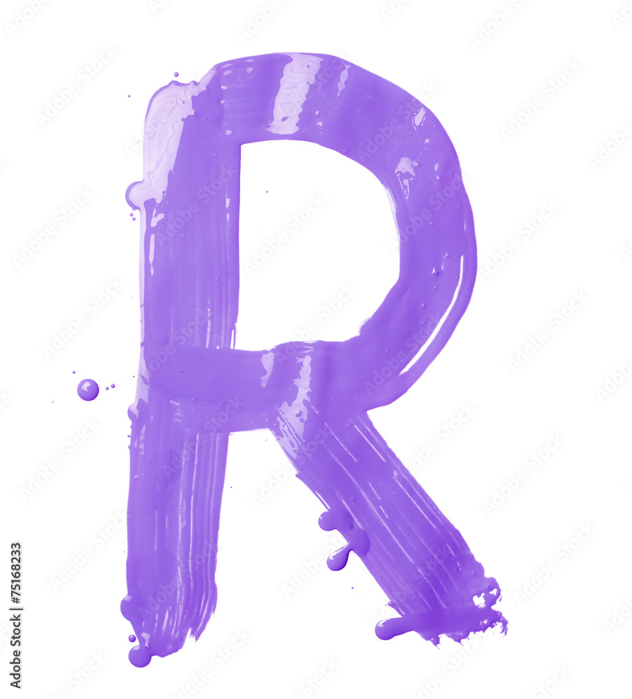 Letter made with the paint strokes Stock Photo | Adobe Stock