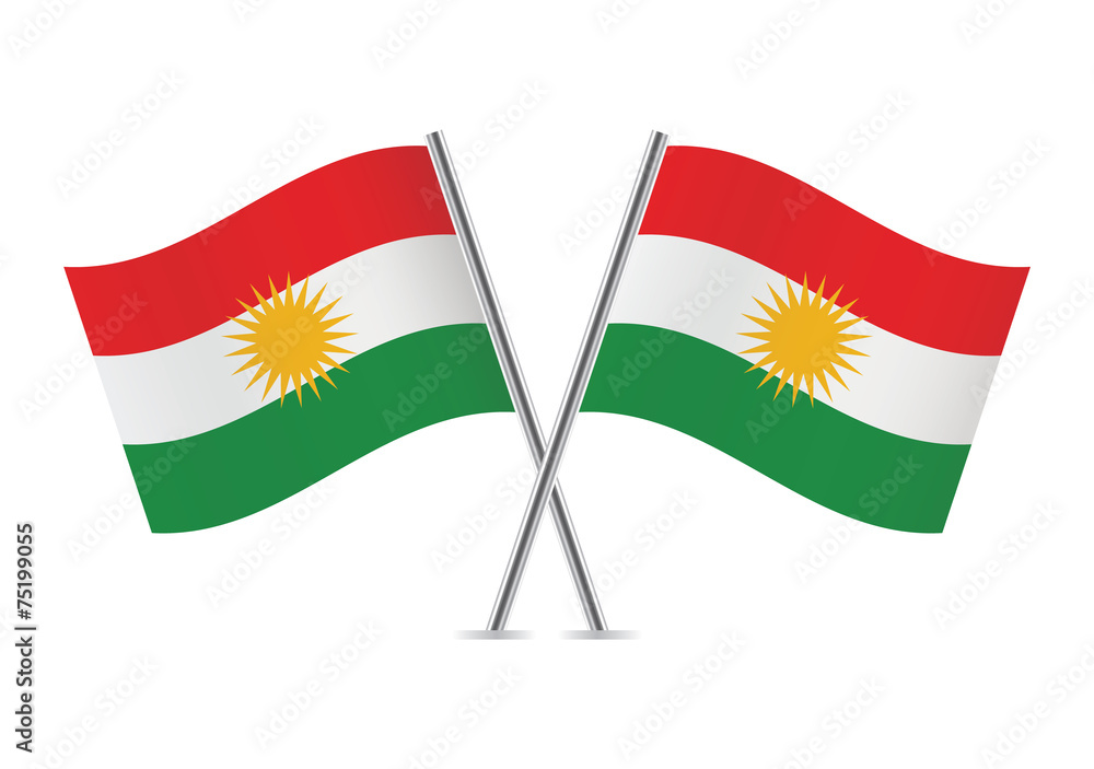 Kurdish flags. Vector illustration. Stock Vector | Adobe Stock