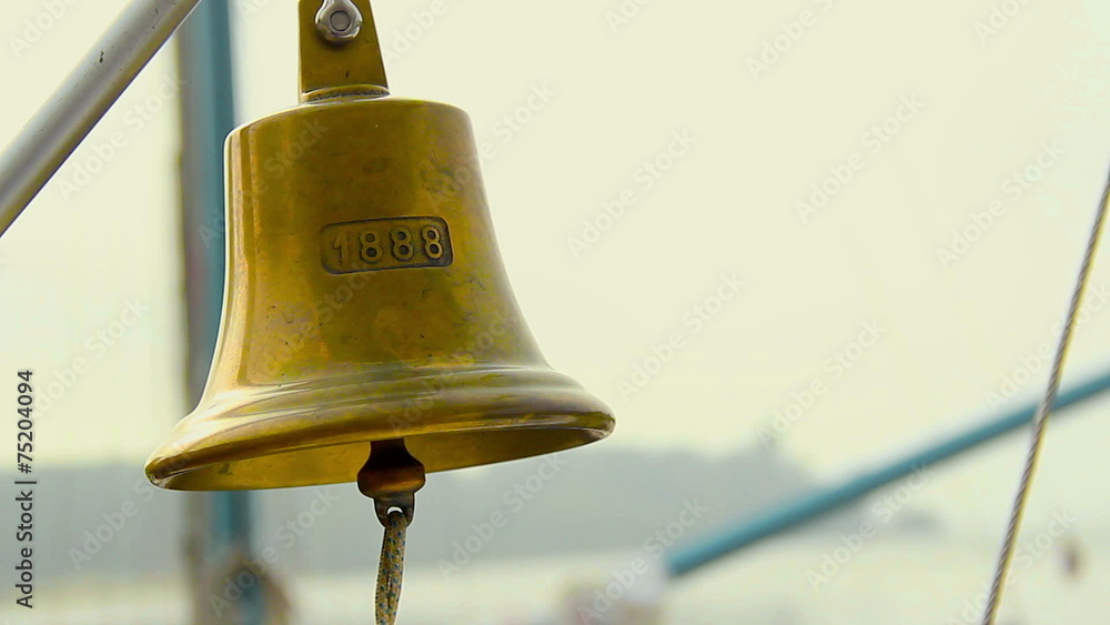 Vintage beautiful ship bell with rope, boat gong, nautical decor Stock ...