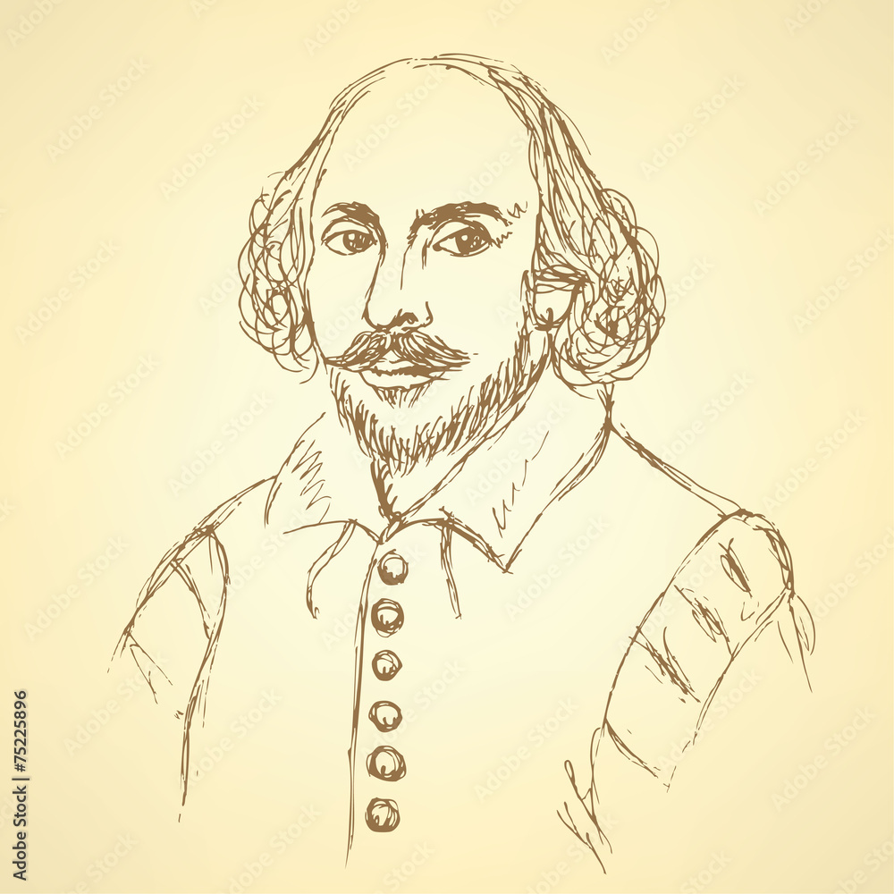 Sketch William Shakespeare portrait in vintage style Stock-Vektorgrafik ... Sketch William Shakespeare portrait in vintage style Stock-Vektorgrafik ...