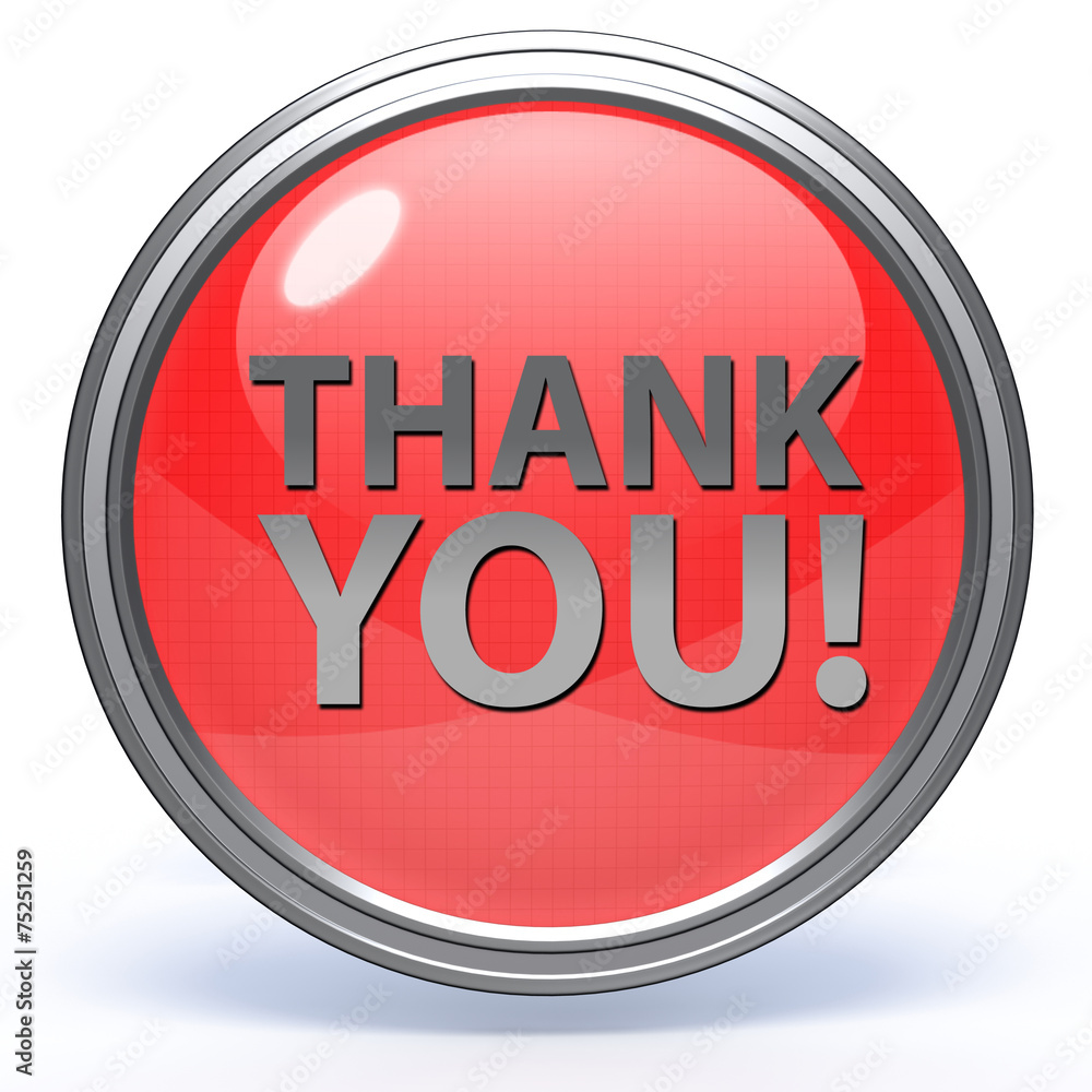 Thank you circular icon on white background Stock Illustration | Adobe ...