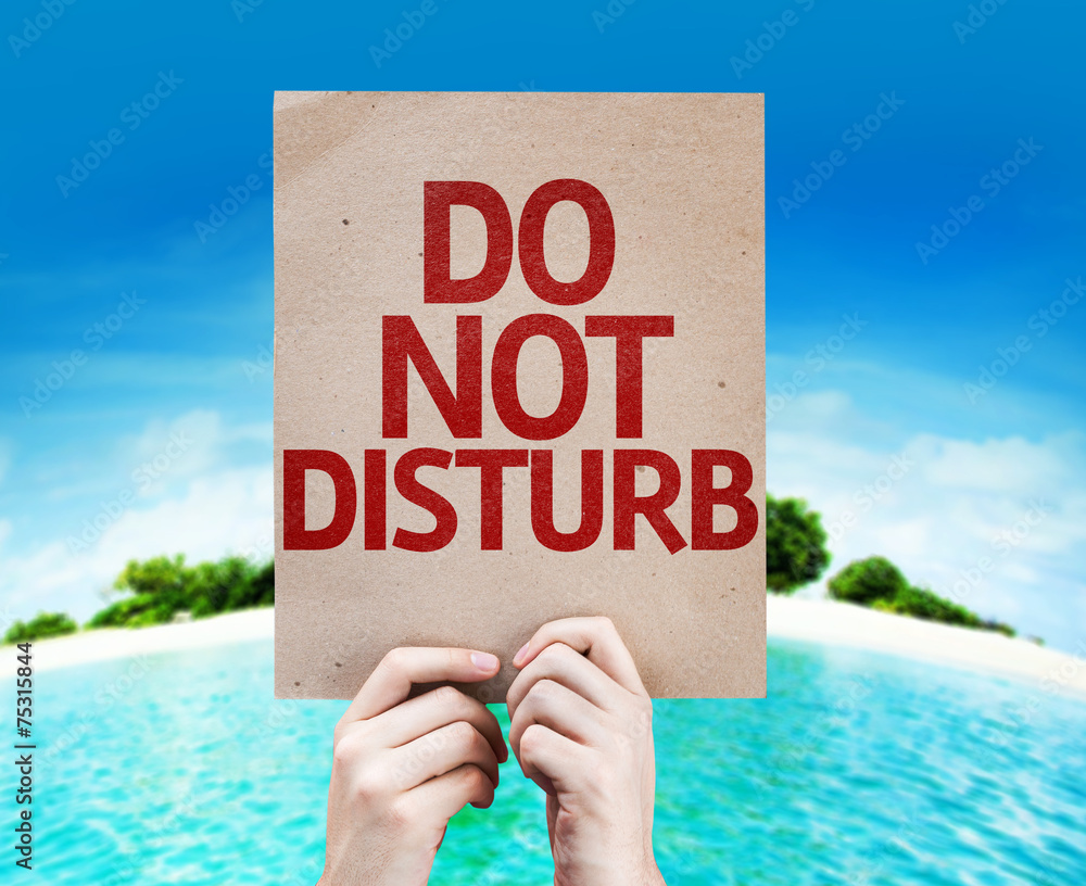 Do Not Disturb card with a beach on background Stock Photo | Adobe Stock