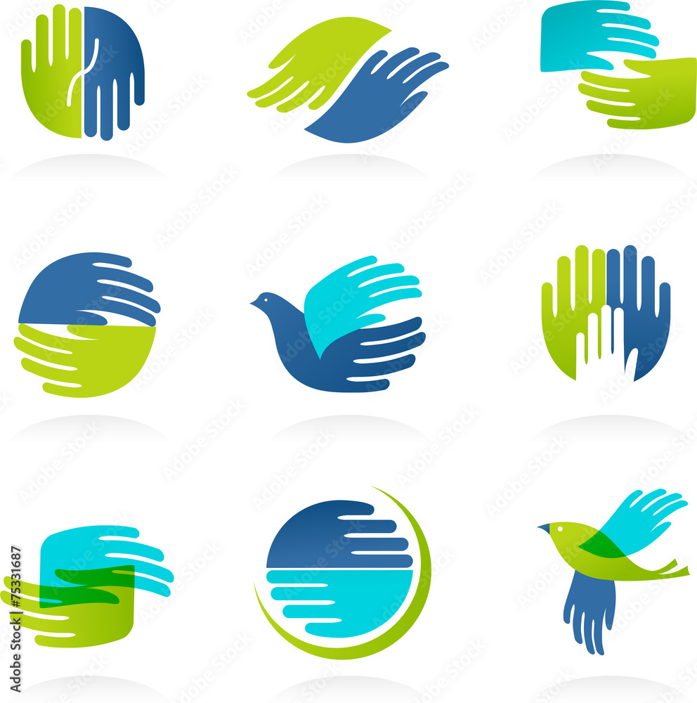 Collection of Hands icons and symbols Stock Vector | Adobe Stock