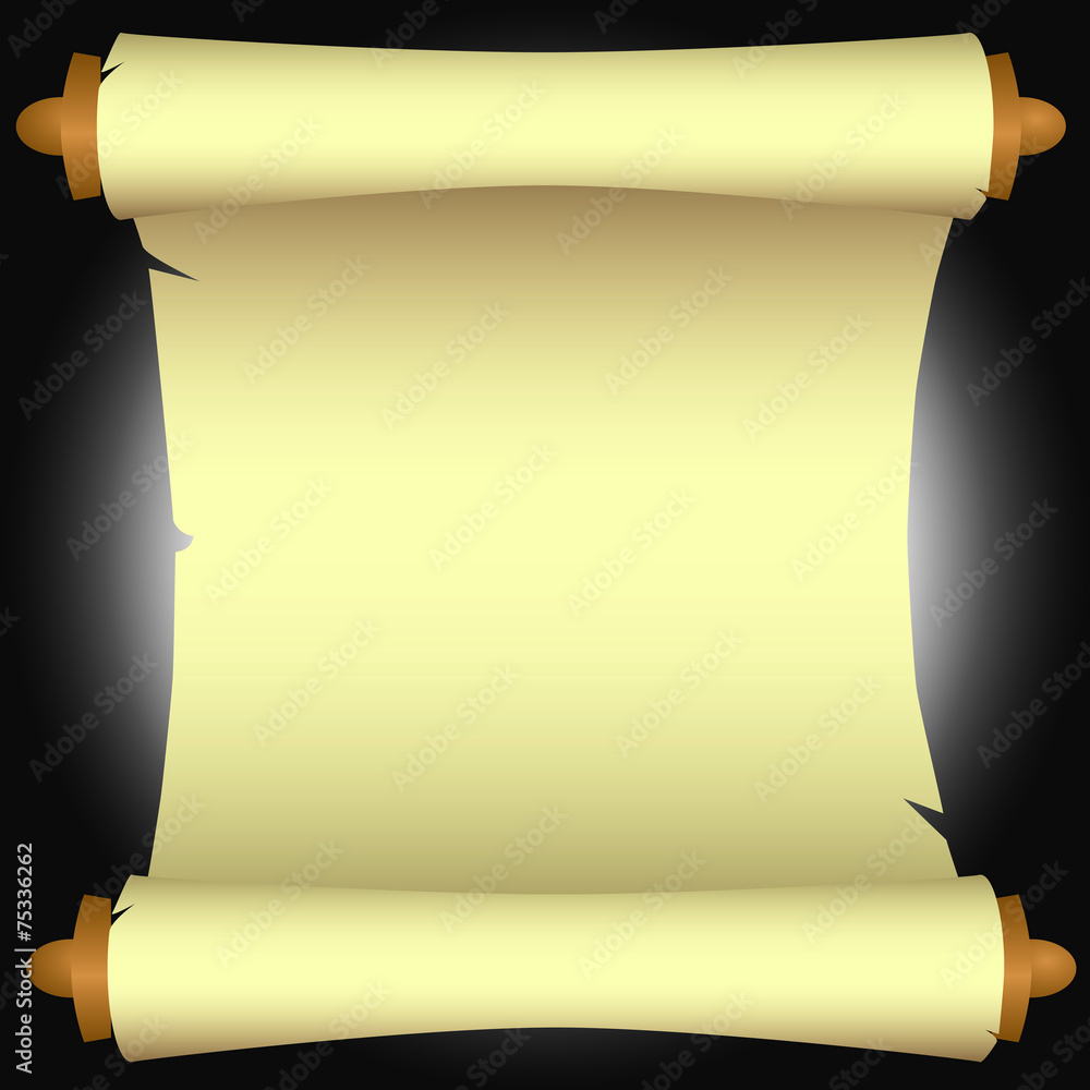 Paper & Wood Scroll Over a Dark Background Stock Vector | Adobe Stock