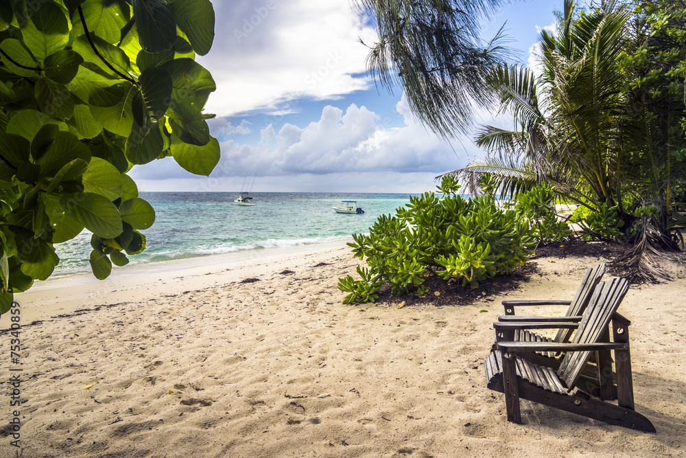 Zwei Liegestühle am Strand Stock Photo | Adobe Stock