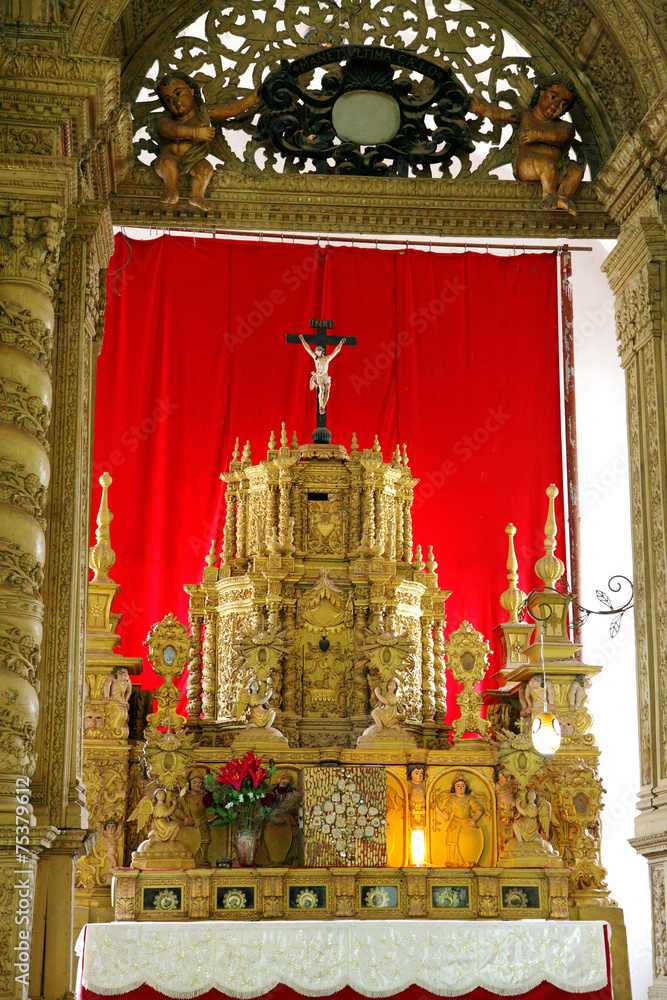 Decorated altar dedicated to St. Michael in Basilica Church Stock Photo ...
