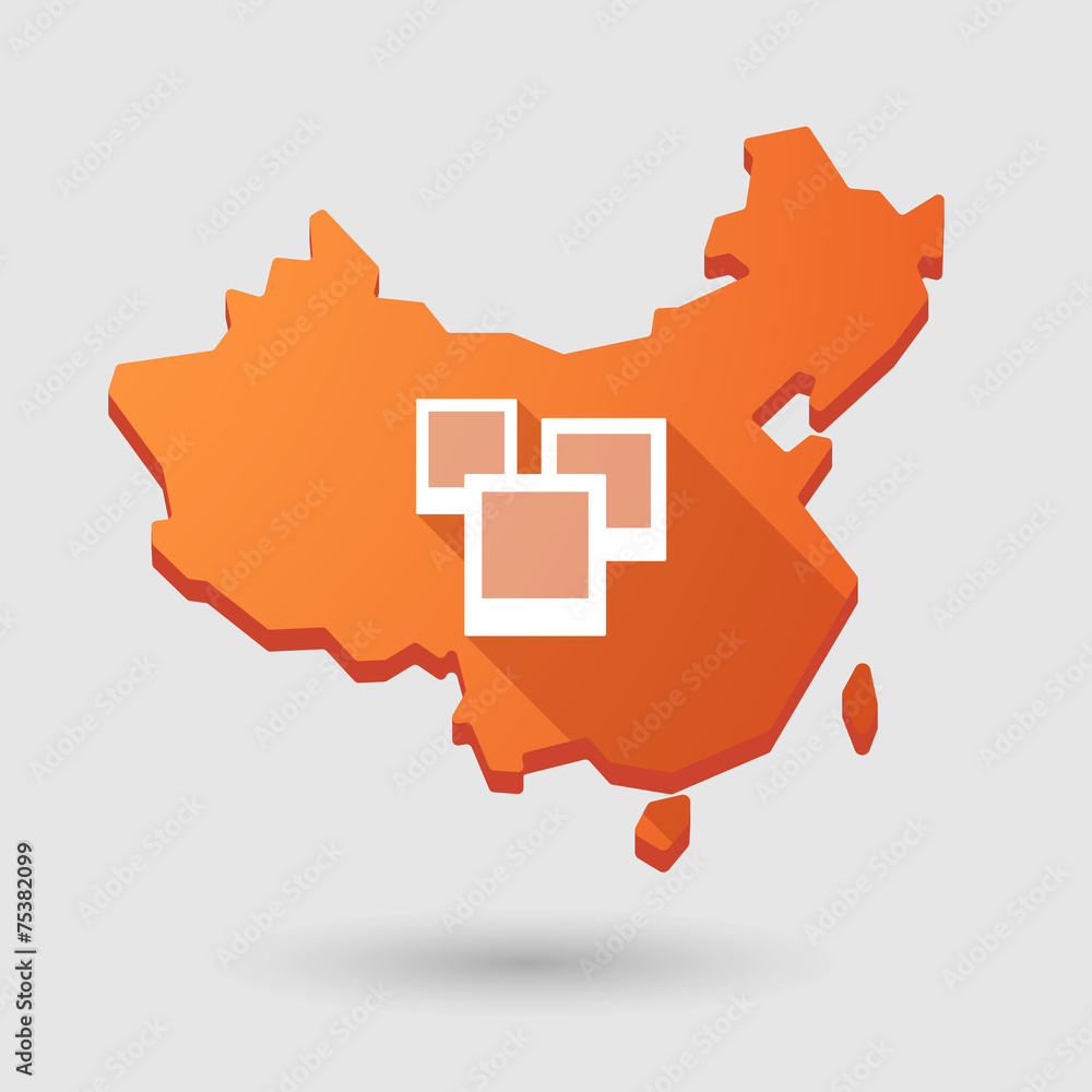 China map icon with a photo bunch Stock Vector | Adobe Stock