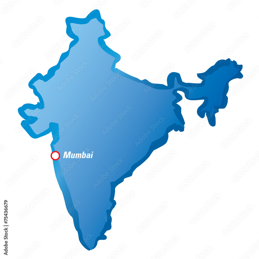 Vector map of India and Mumbai Stock Vector | Adobe Stock