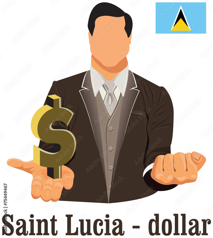 Saint Lucia national currency symbol East Caribbean dollar repre Stock ...