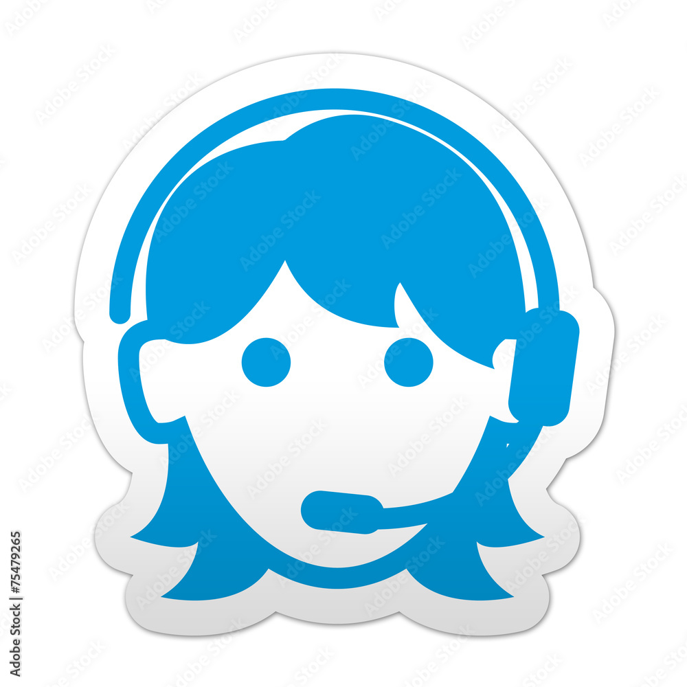 Pegatina simbolo teleoperadora Stock Illustration | Adobe Stock