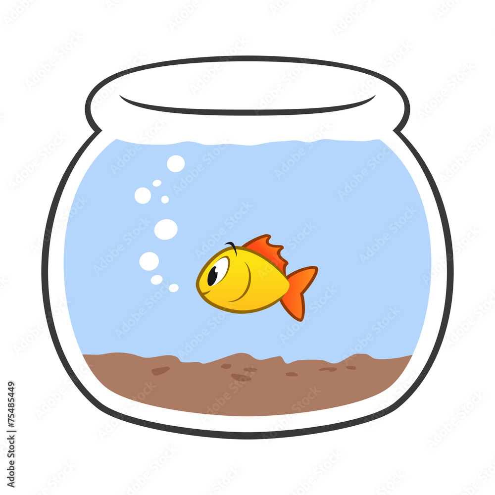 Cartoon Fish Bowl Stock Vector | Adobe Stock