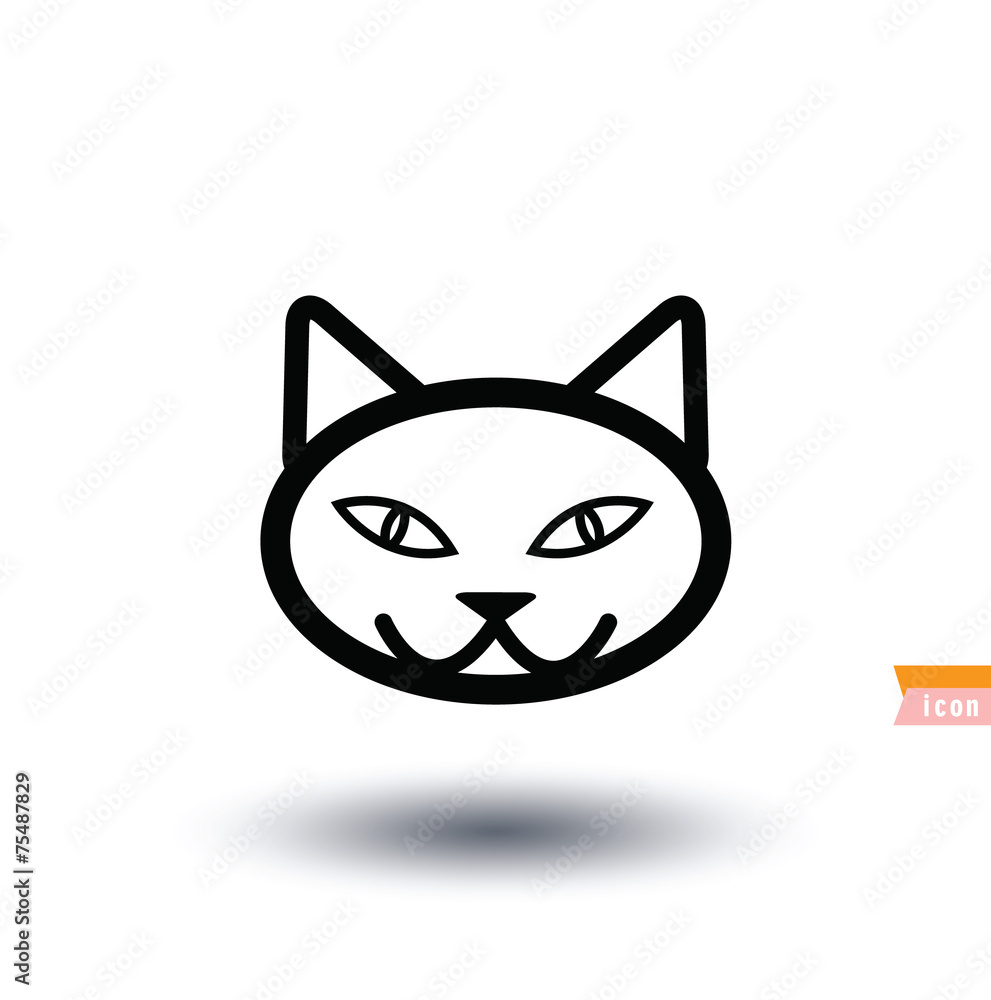 cat icon, vector illustration Stock Vector | Adobe Stock