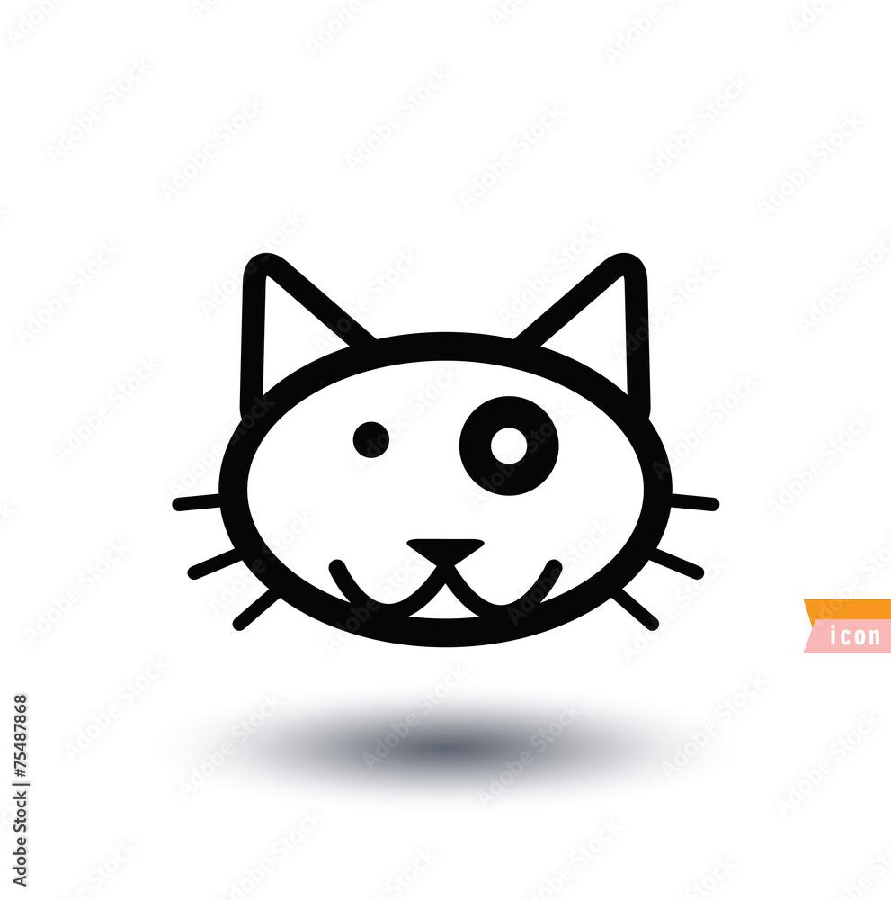 cat icon, vector illustration Stock Vector | Adobe Stock