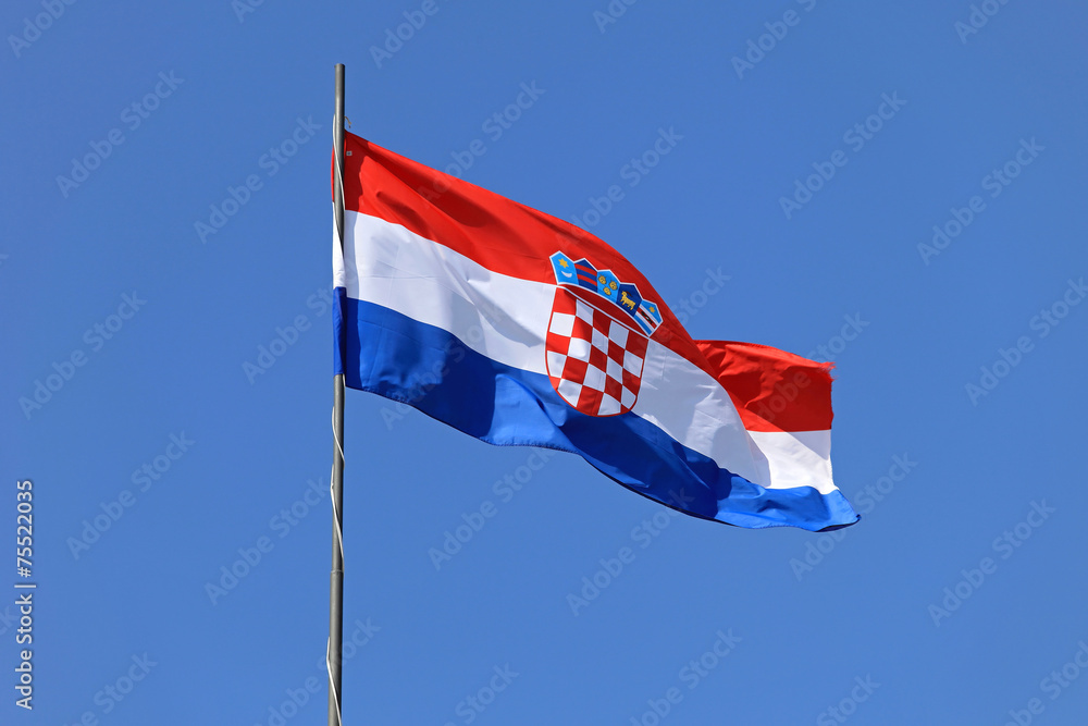 Croatian flag Stock Photo | Adobe Stock