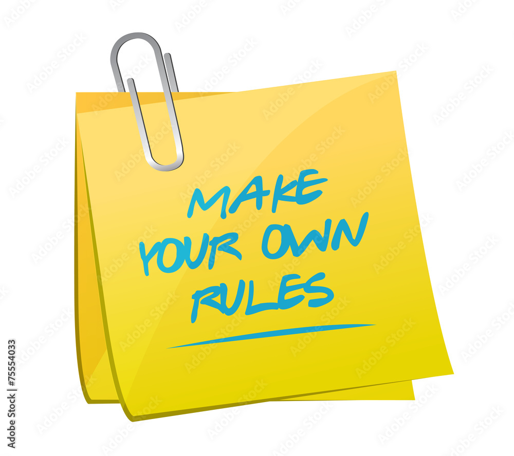 make your own rules memo post Stock Illustration | Adobe Stock