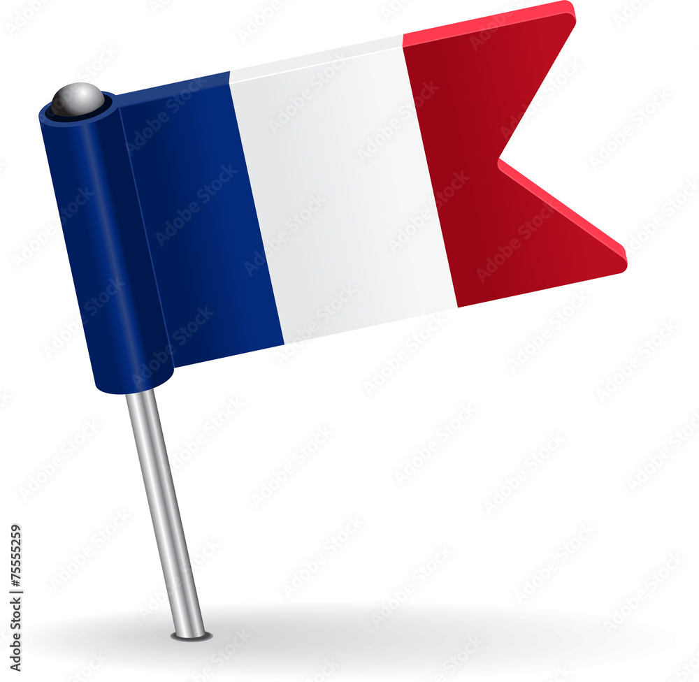 French pin icon flag. Vector illustration Stock Vector | Adobe Stock