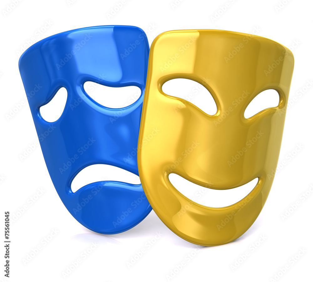 Happy And Sad Gold Masks