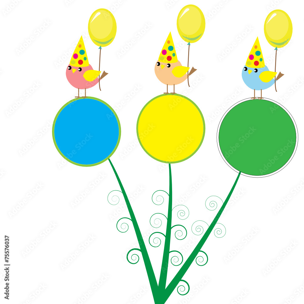 Vector set of party birds Stock Vector | Adobe Stock